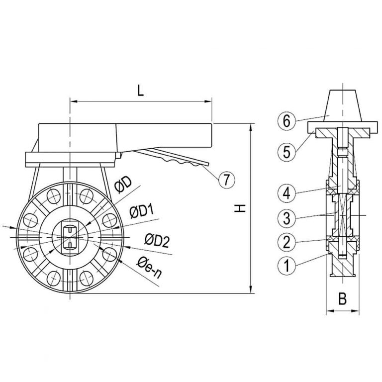 Slg วาล์วปีกผีเสื้อยูพีวีซี Butterfly Valve Upvc